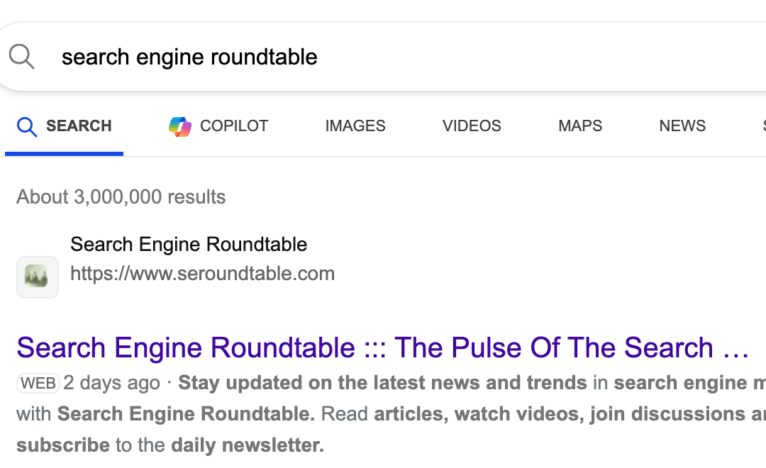 Bing Search tests removing cache link - Amplitude Marketing